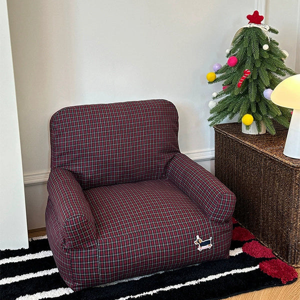 British Checker Fabric Cat Sofa – ri-son