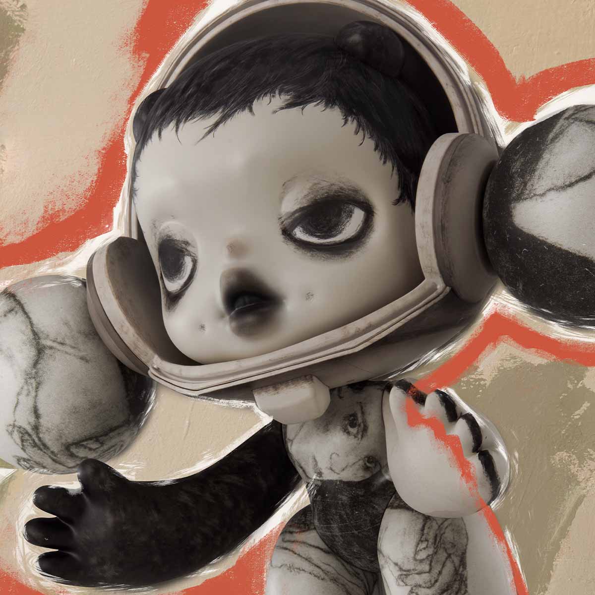 MEGA α SKULLPANDA 400% Egon Schiele | POP MART Official Figure – ri-son