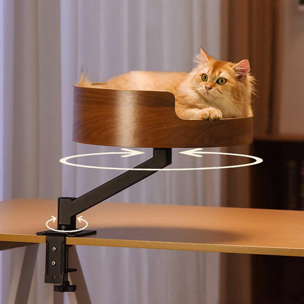 Wooden Desk Cat Bed – Adjustable for Work/Study Snuggles! – ri-son